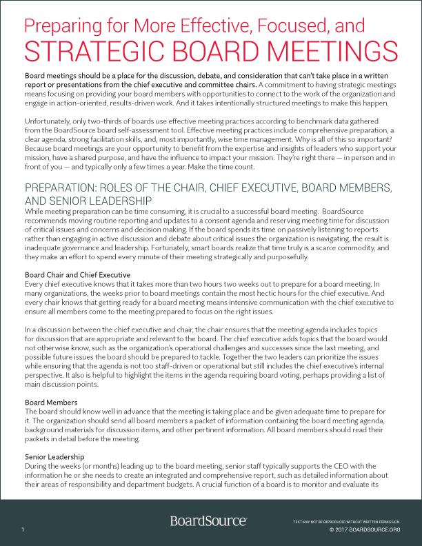 Structure, Committees, and Meetings - BoardSource