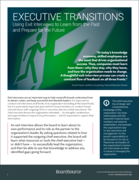 Nonprofit Chief Executive Exit Interviews: The Board's Role - BoardSource