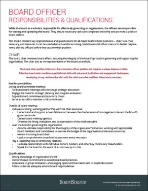 Board Member Roles and Responsibilities | BoardSource