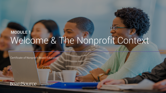 Certificate of Nonprofit Board Education - BoardSource